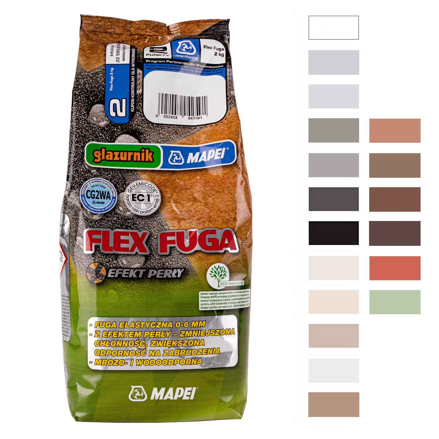 Fuga MAPEI FLEX FUGA GLAZURNIK 2kg - Fugi.pl