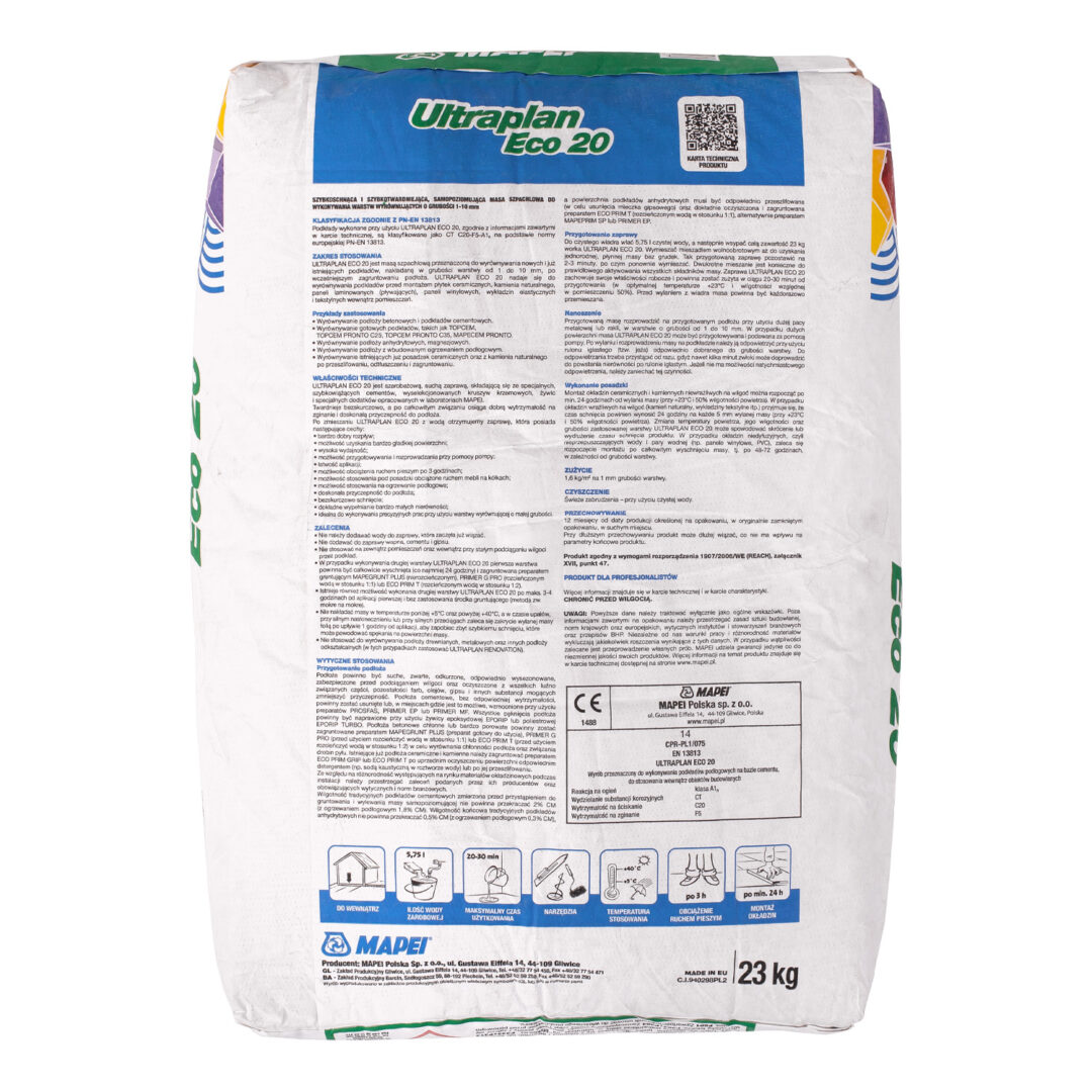 Masa samopoziomująca MAPEI ULTRAPLAN ECO 20 23kg - Fugi.pl MASA SZPACHLOWA